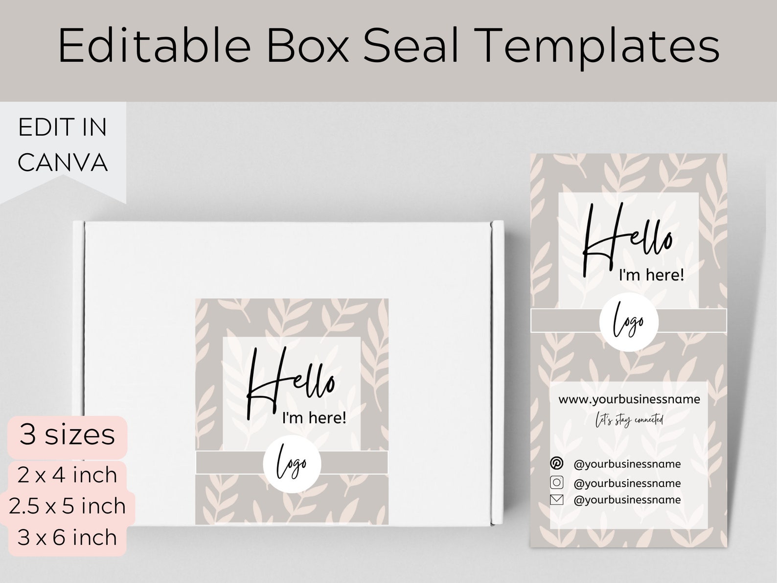 Editable Box Seal Template Box Seal Label Custom Branding - Etsy