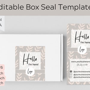 Editable Box Seal Template Box Seal Label Custom Branding - Etsy