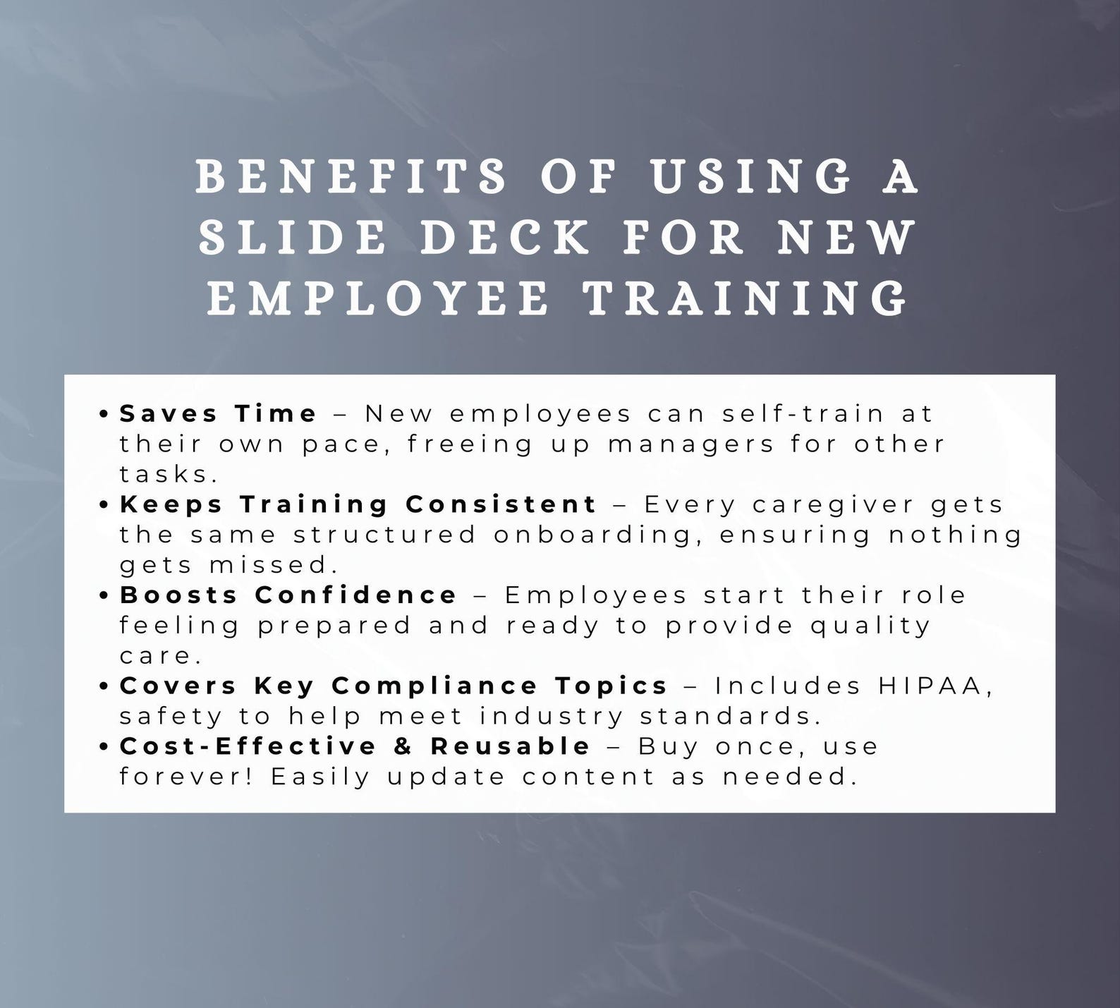 Home Care Service Slide Deck, Employee Onboarding / Training Slides ...