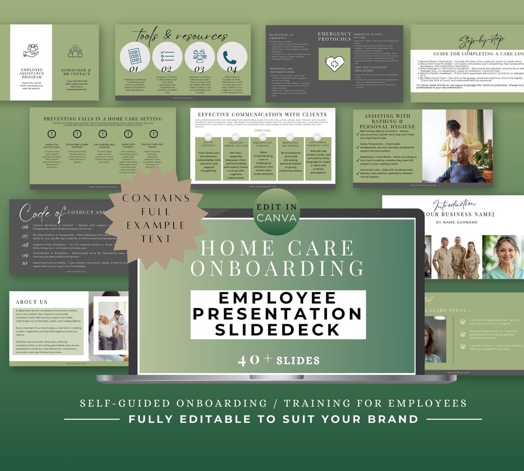 Home Care Service Slide Deck, Employee Onboarding / Training Slides ...