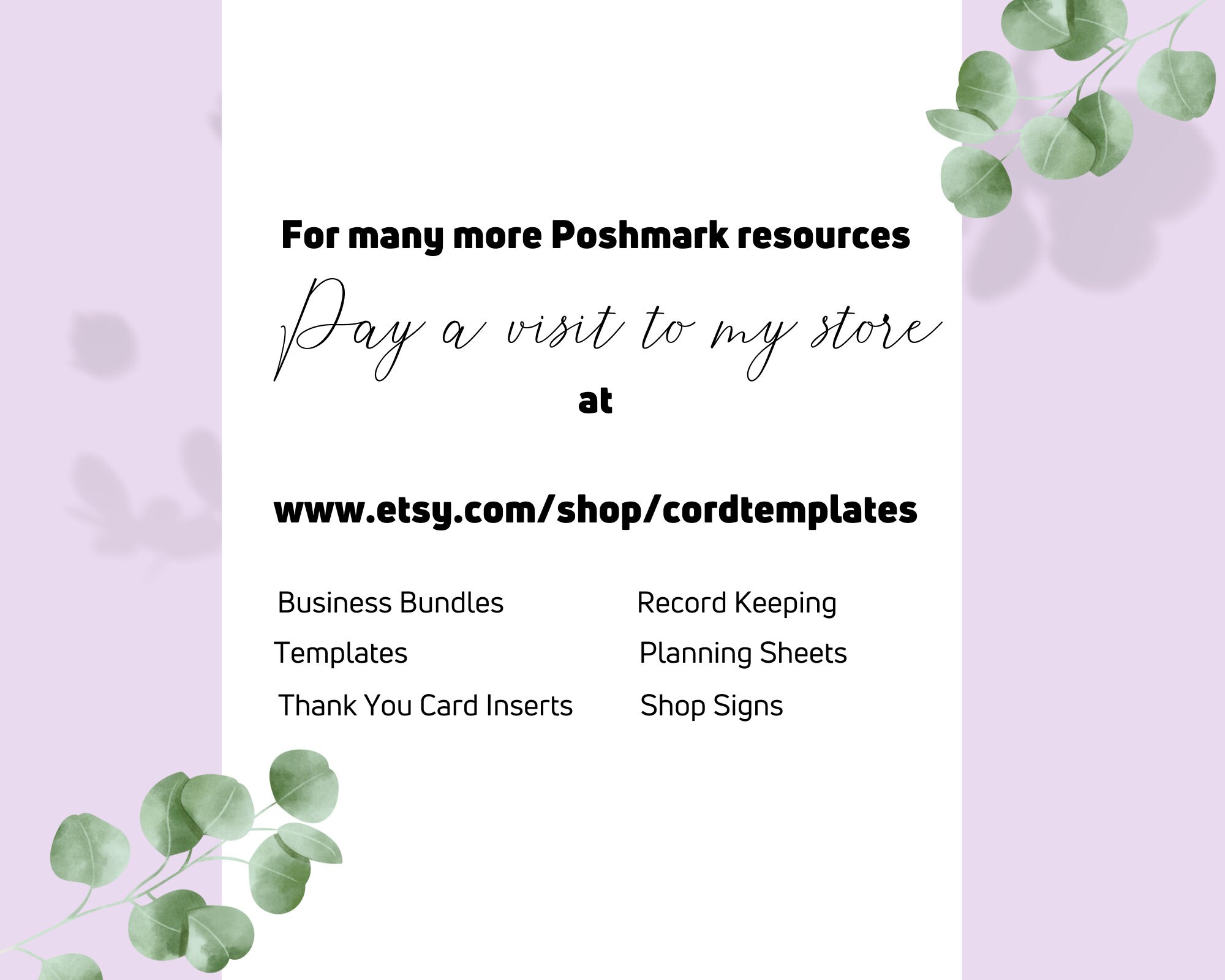 Poshmark Bundle | PDF Printable Record Sheets | Editable Closet Sign ...