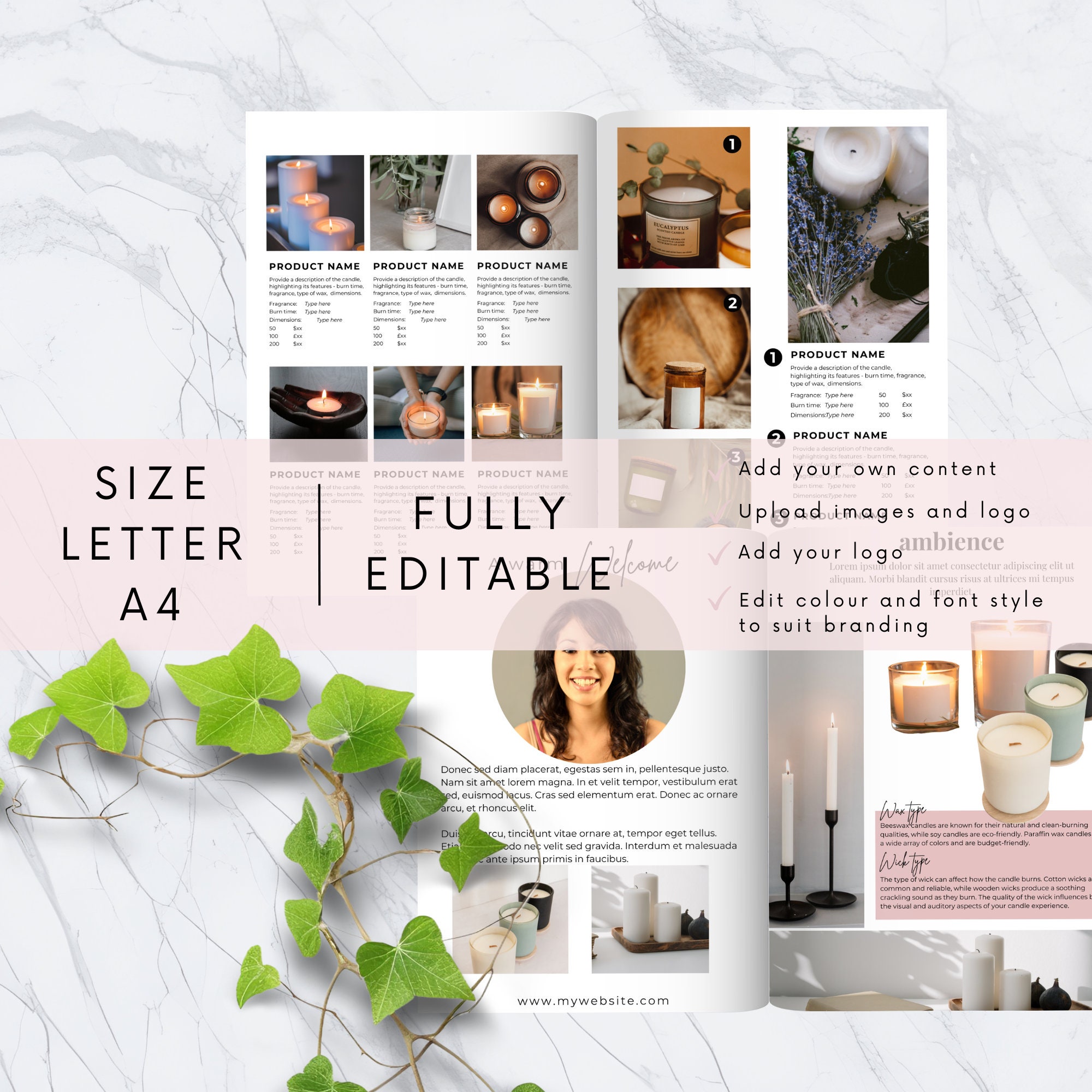 Candle Line Sheet Catalog Template Wholesale Price List - Etsy