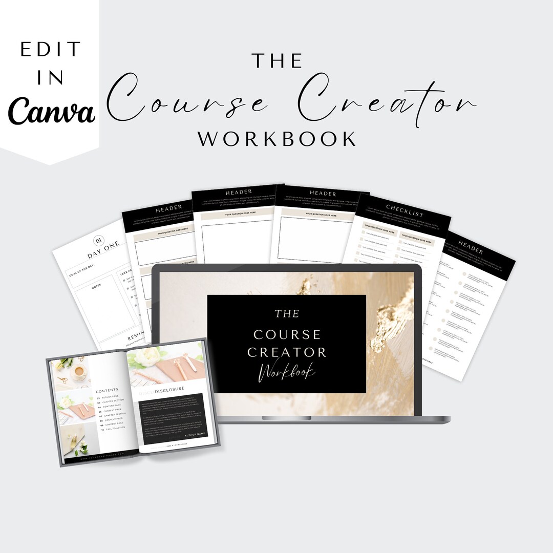Course Creator Workbook Template, Canva Workbook for Lead Magnet ...