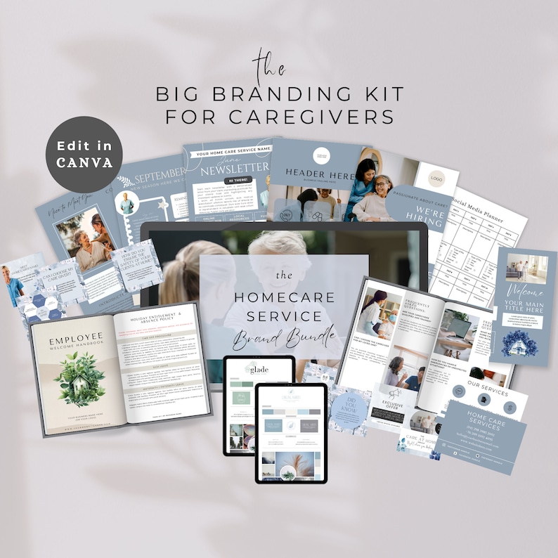 Home Care Service Branding Pack, Health Care Business Templates Pack ...