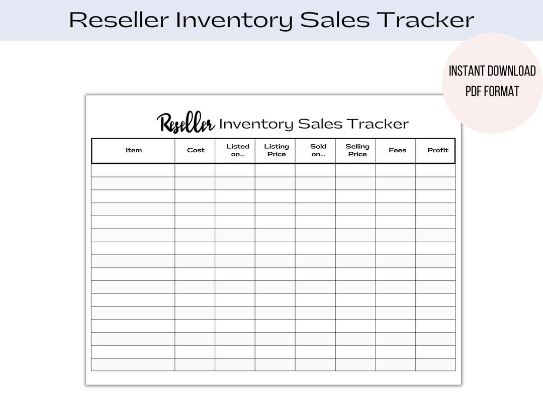 Reseller Inventory Tracker | Reseller Inventory Sales Tracker ...