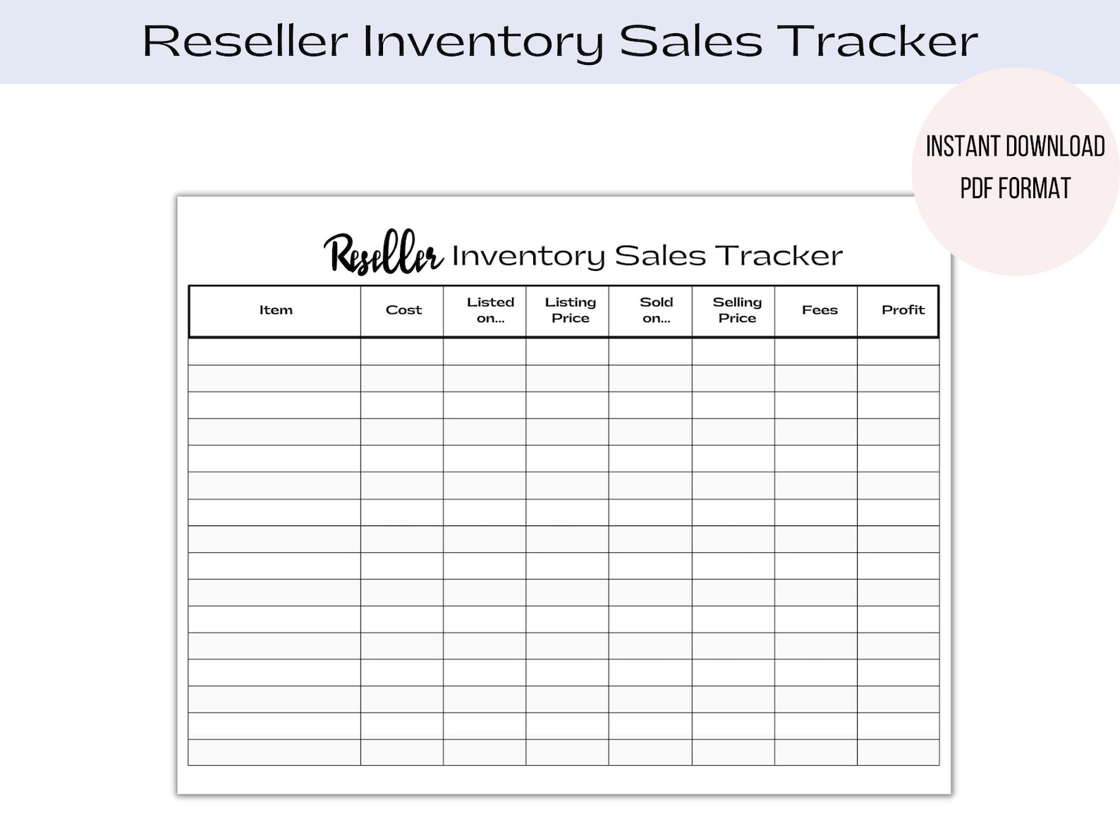 Reseller Inventory Tracker | Reseller Inventory Sales Tracker ...