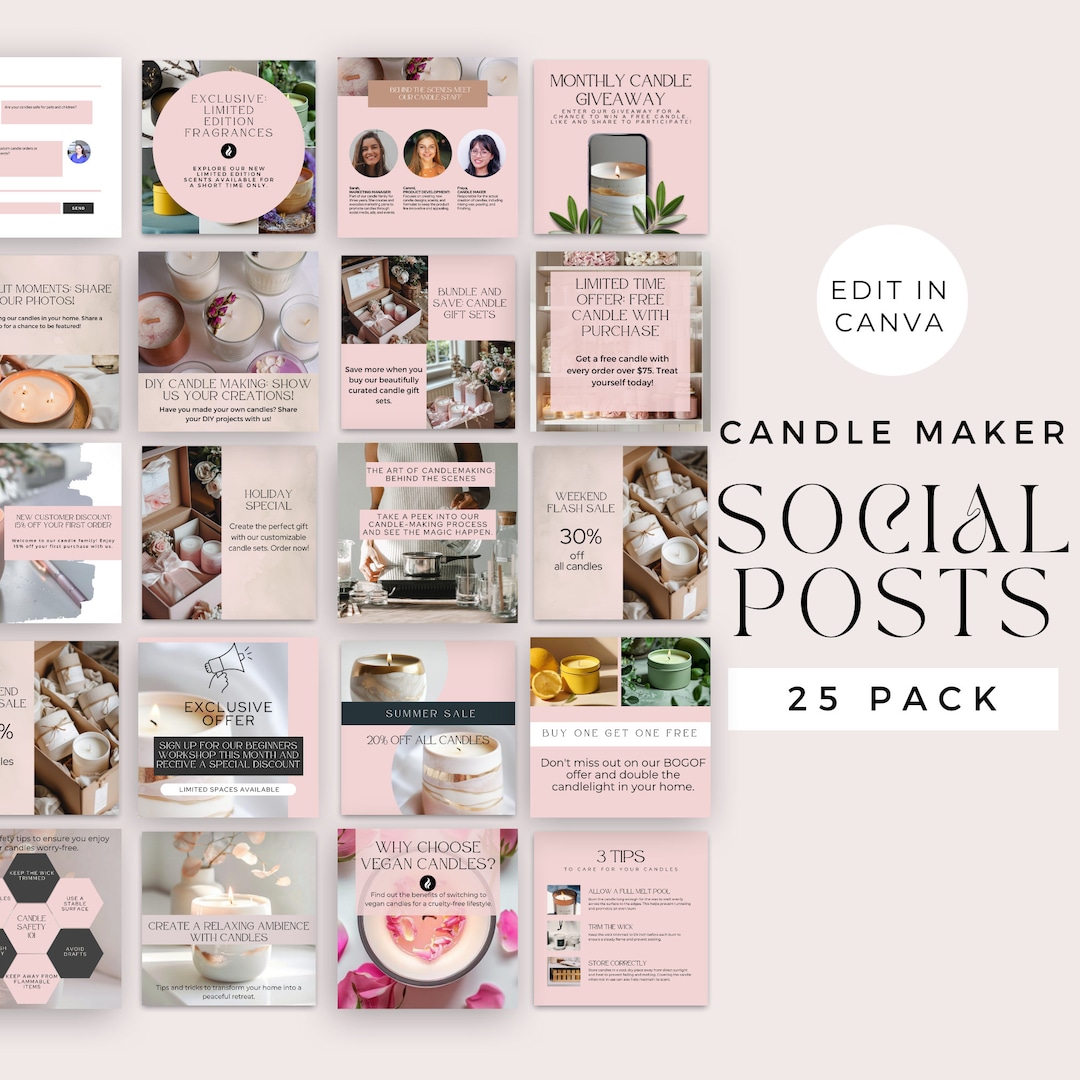 Modelos de postagem em mídia social para fabricantes de velas ...