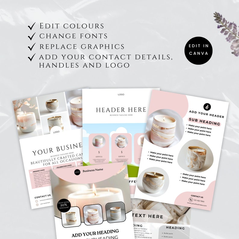 Candle Maker Business Flyers, Candle Business Advertising, Candle Craft ...