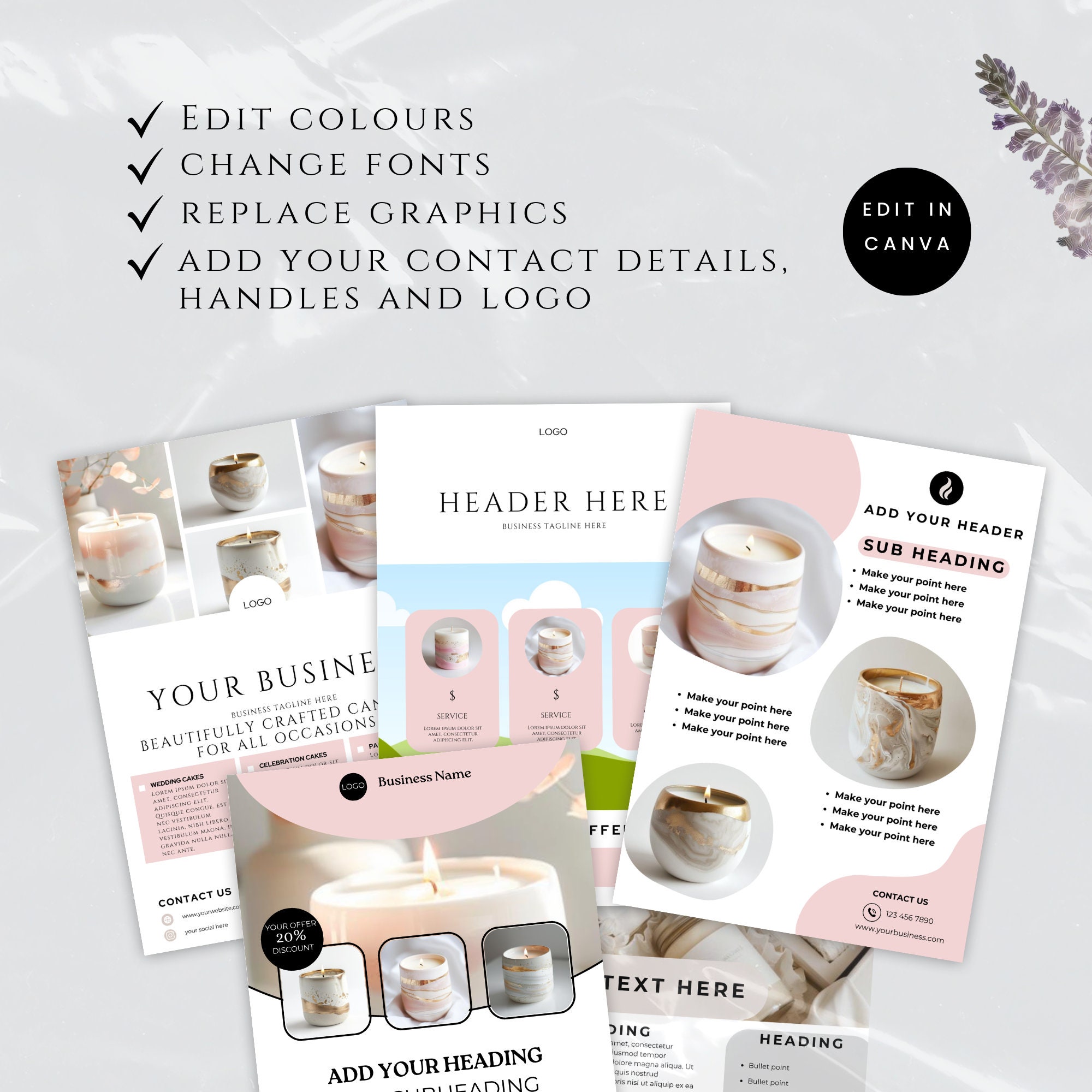 Candle Maker Business Flyers, Candle Business Advertising, Candle Craft ...