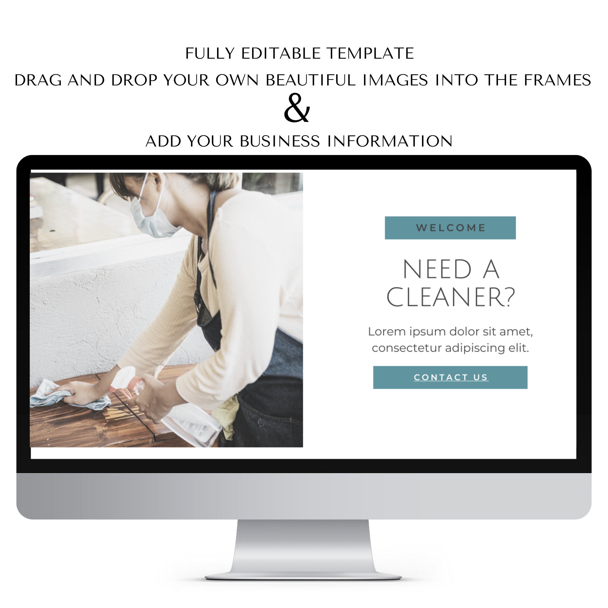 Canva Cleaning Service Website, Cleaning Web Page for Small Business ...