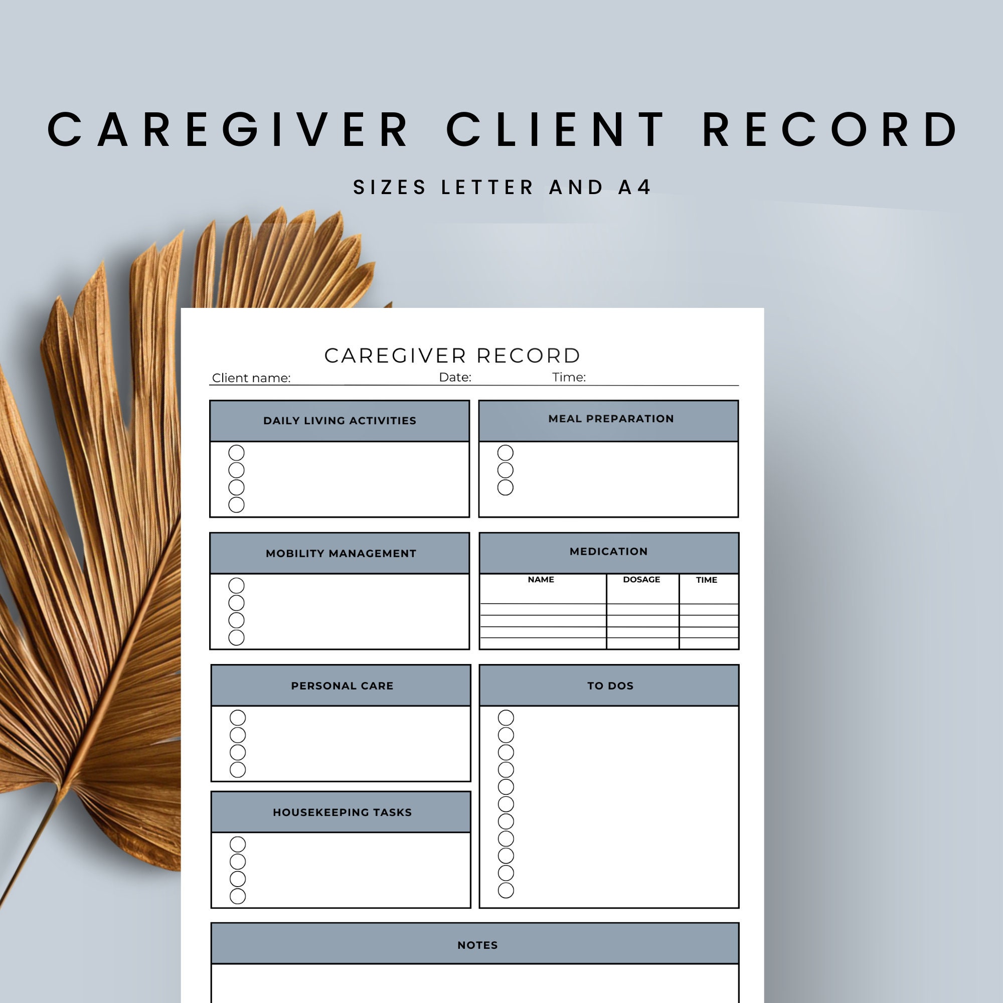 Daily Checklist for Elderly Care, Editable Caregiver Printable Record ...