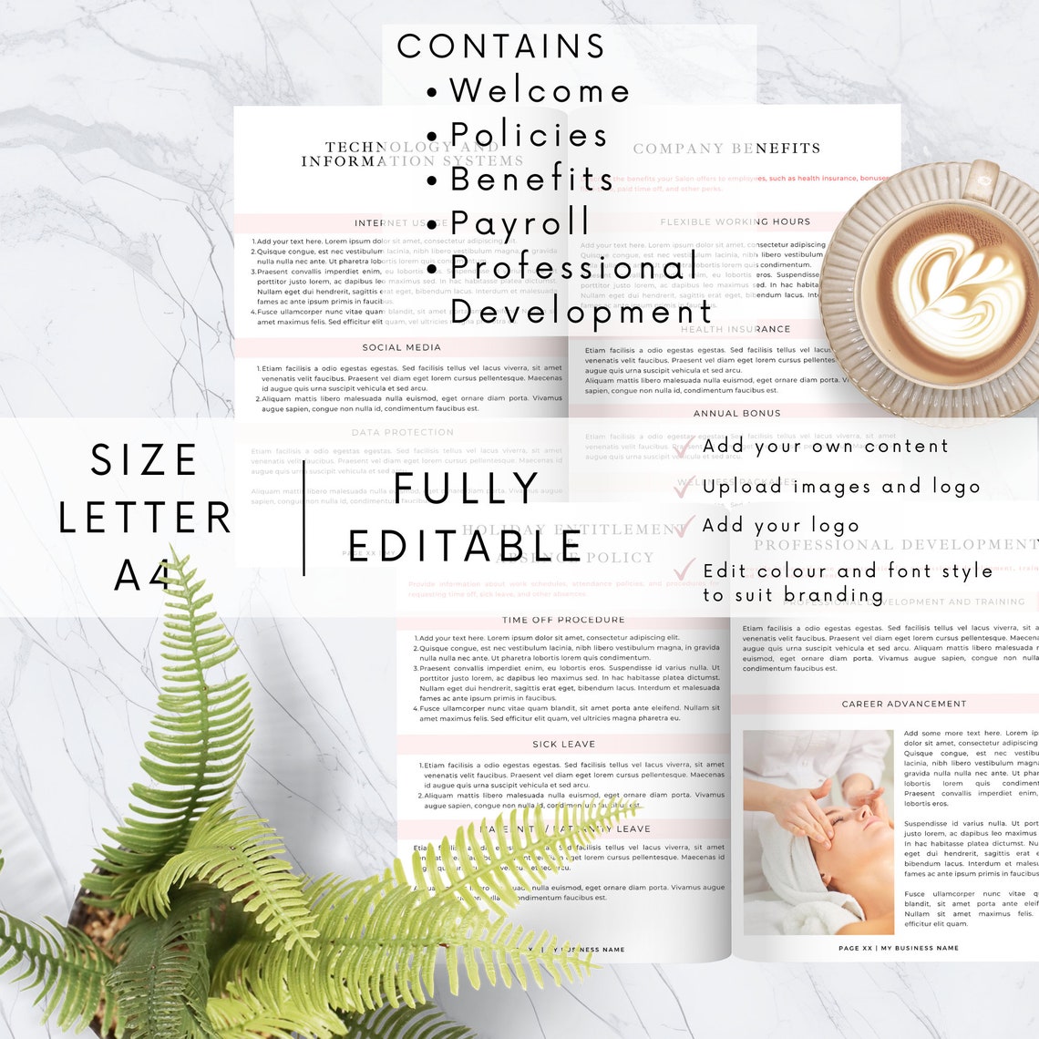 Beauty Salon Employee Welcome Handbook, Employee Welcome Package ...
