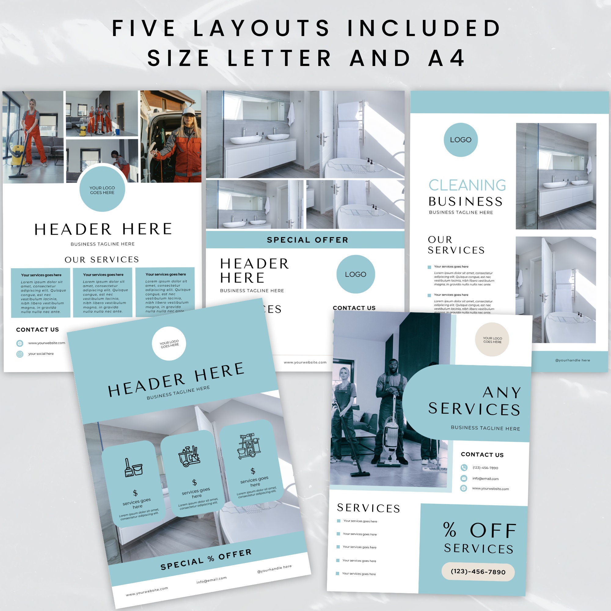 Office Cleaning Flyers Pack, Flyers Templates for Cleaning Business ...