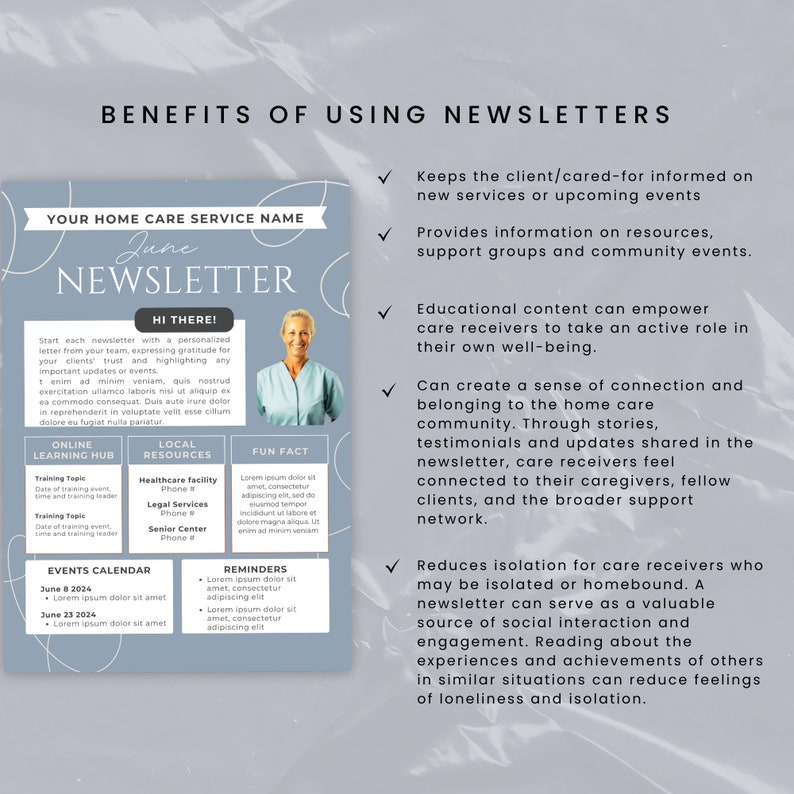 Home Care Service Newsletter Pack, Home Care Flyer Templates, Assisted ...