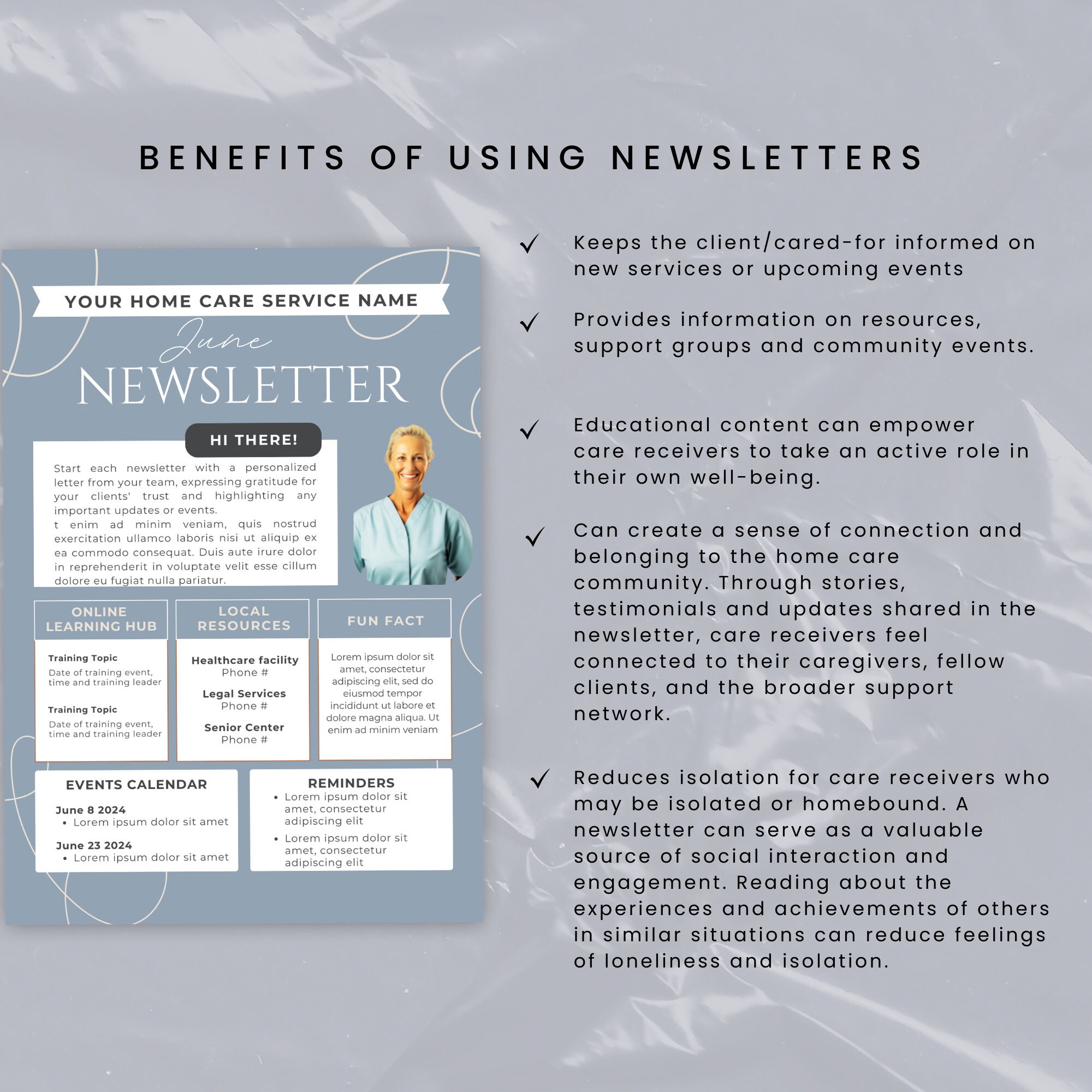 Home Care Service Newsletter Pack, Home Care Flyer Templates, Assisted ...