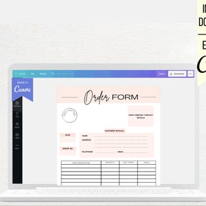 Editable Order Form Template Pink, Printable and Customizable Order ...