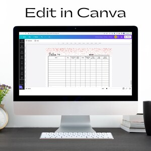 Pink Glitter Editable Sales Log Template, Sale and Purchase Inventory ...