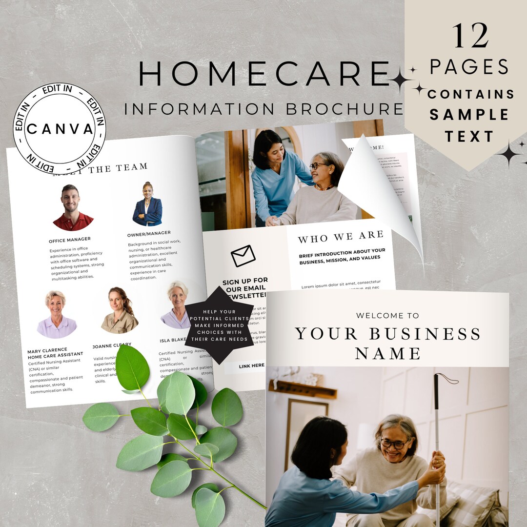 Home Care Agency Brochure, Assisted Home Care Client Handbook, Home ...