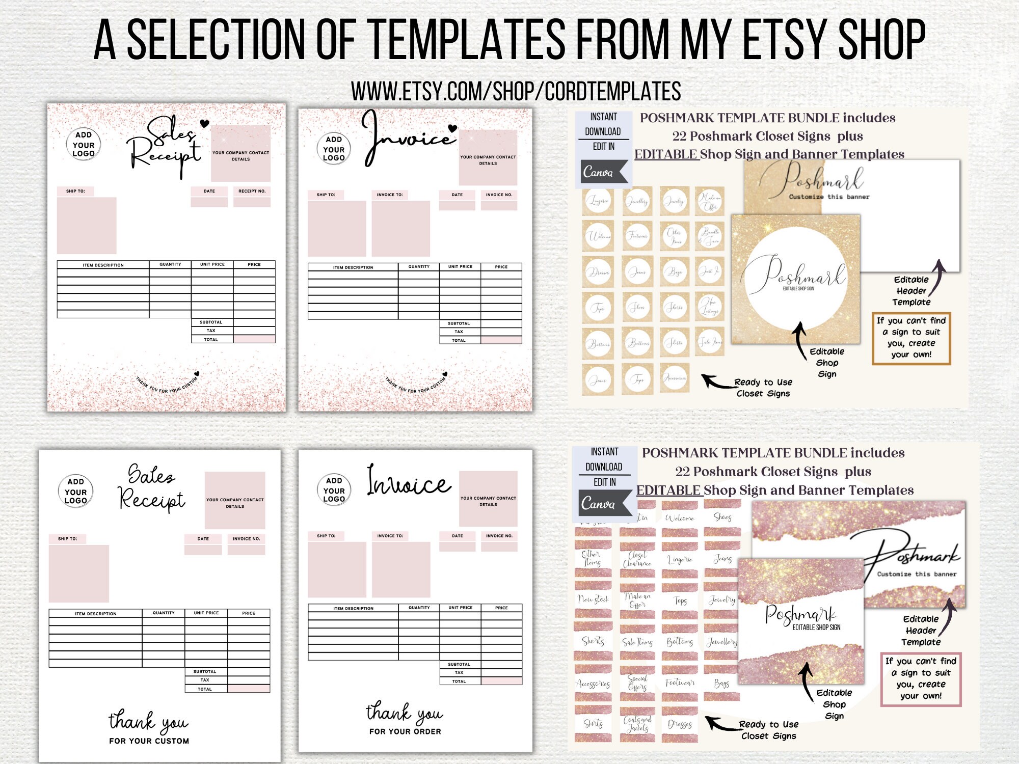 Editable Order Form Template Pink Printable and Customizable - Etsy