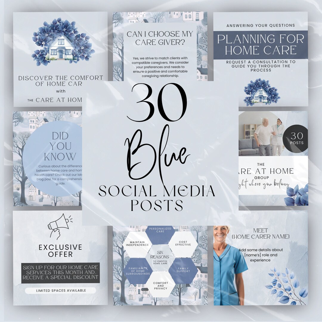 Home Care Social Posts, Care Service Social Media Templates, Editable ...