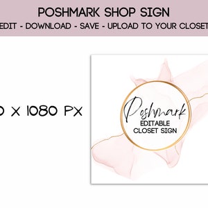 Poshmark Editable Shop Sign and Banner Templates Pink - Etsy