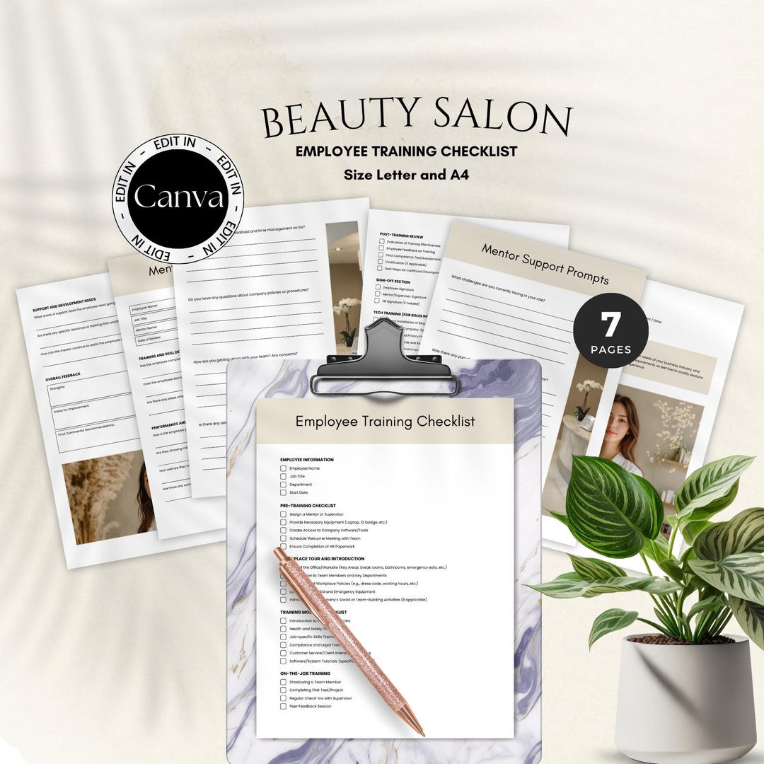 Beauty Salon Employee Training Checklist, New Employee Onboarding ...
