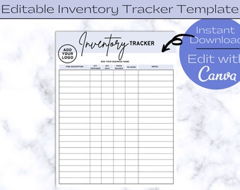 Editable Inventory Tracker Printable Business Inventory - Etsy