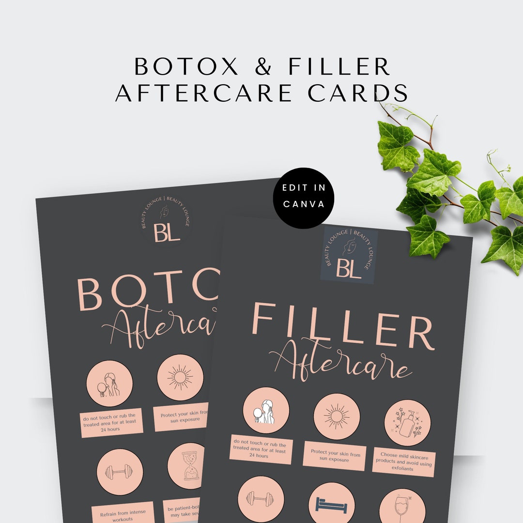 Botox Aftercare Card, Filler After Care Card, Aesthetic Botox Aftercare ...