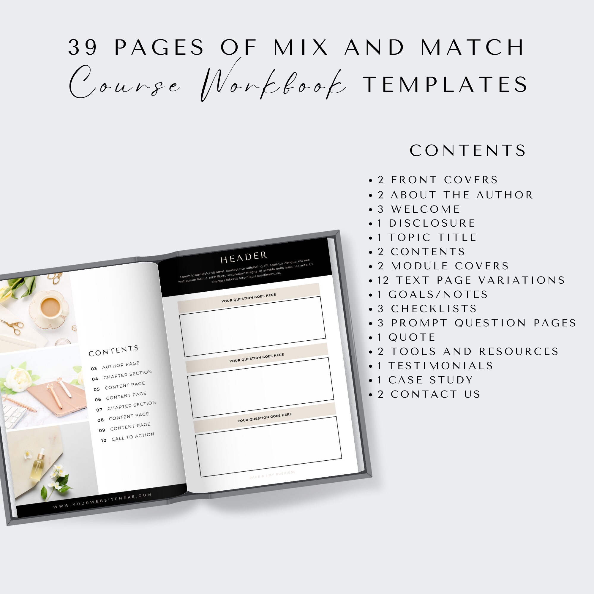 Course Creator Workbook Template, Canva Workbook for Lead Magnet ...