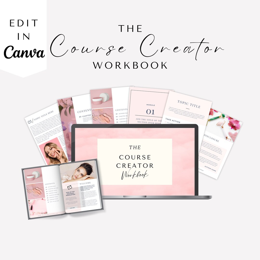 Course Creator Workbook Template, Canva Workbook for Lead Magnet ...