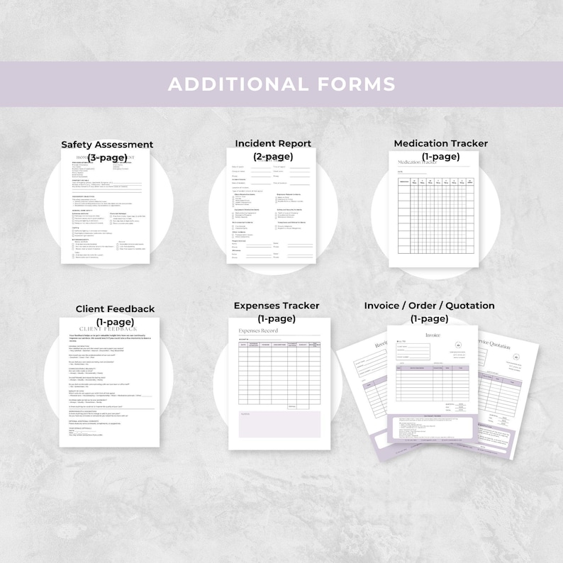 Homecare Forms, Home Health Care Business Templates, Caregiver Bundle ...