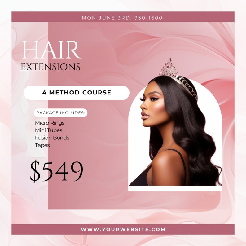 Hair Extension Course Flyers, Hair Salon Social Media Posts ...