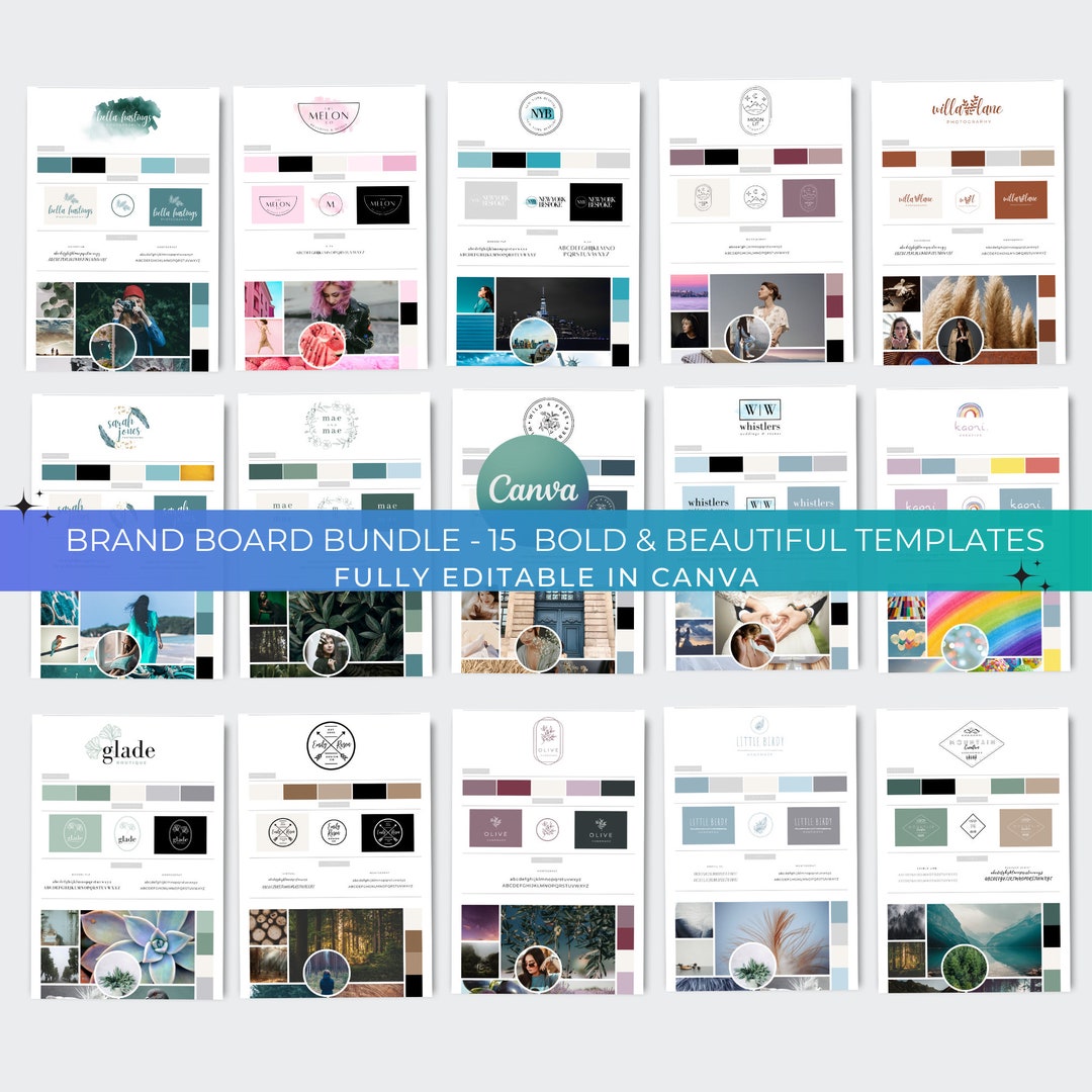 Brand Board Templates, Logo Templates, Canva Business Branding ...