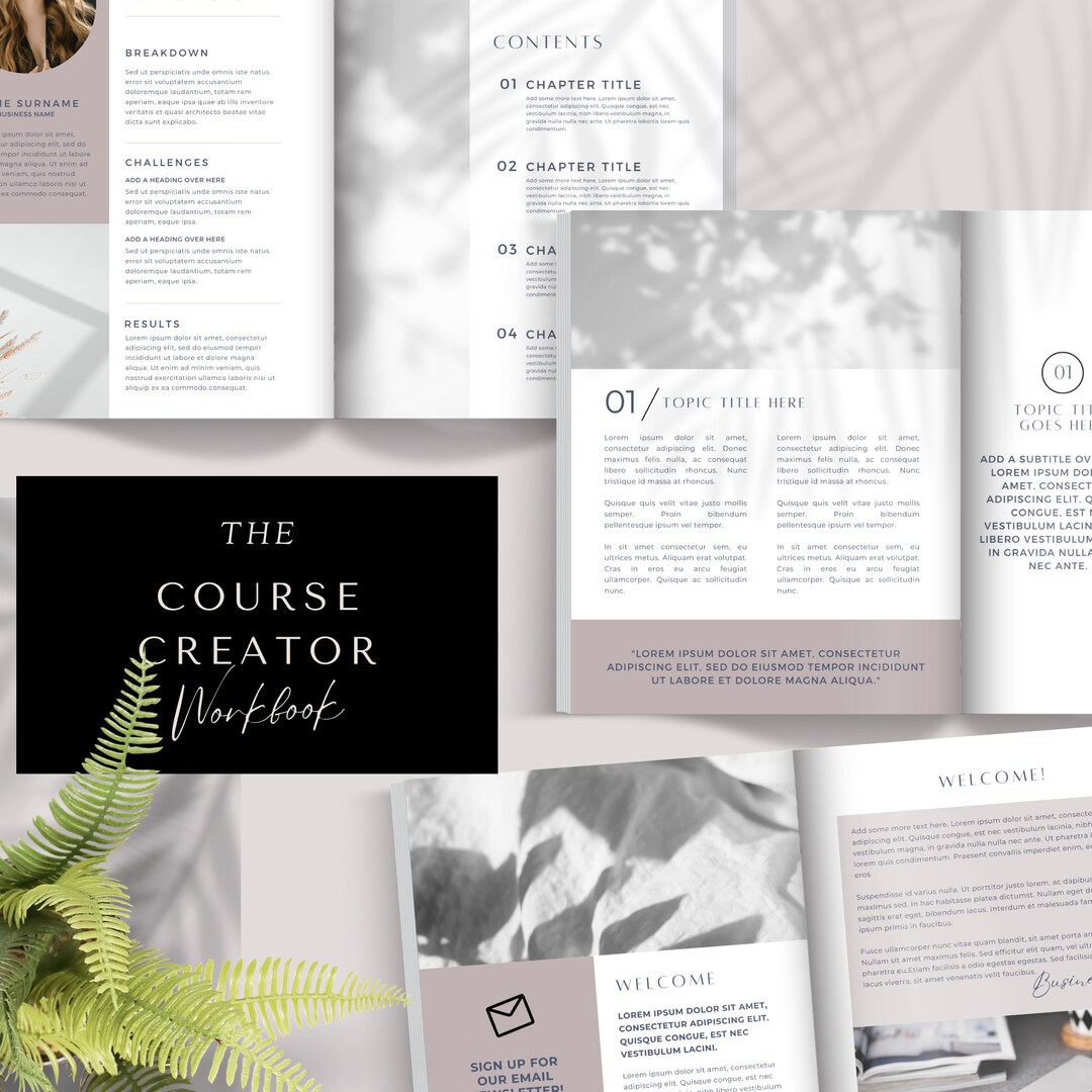 Online Course Workbook, Course Creator Workbook Template, Ebook Canva ...