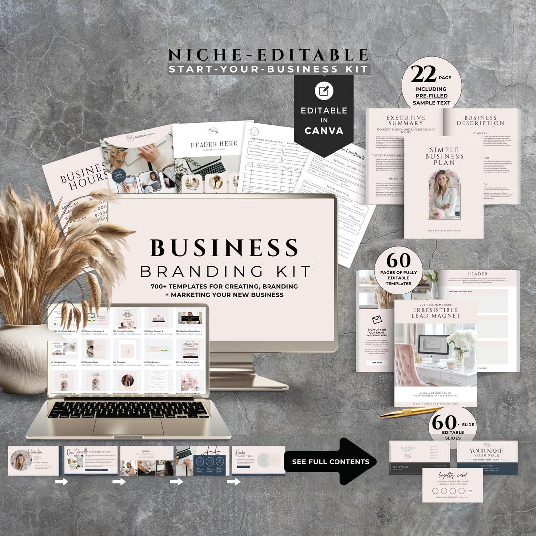 Full Branding Kit, Small Business Starter Kit Canva, Start-up Bundle ...