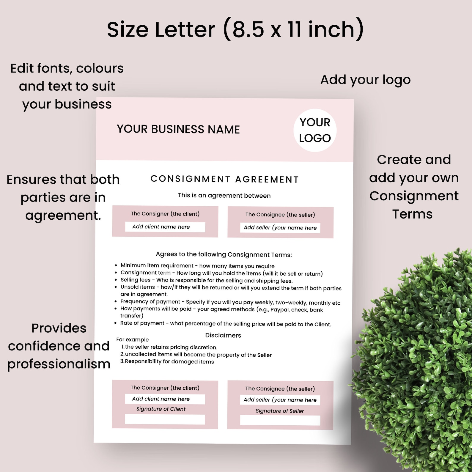 Consignment Store Agreement, Editable Reseller Consignment Terms ...