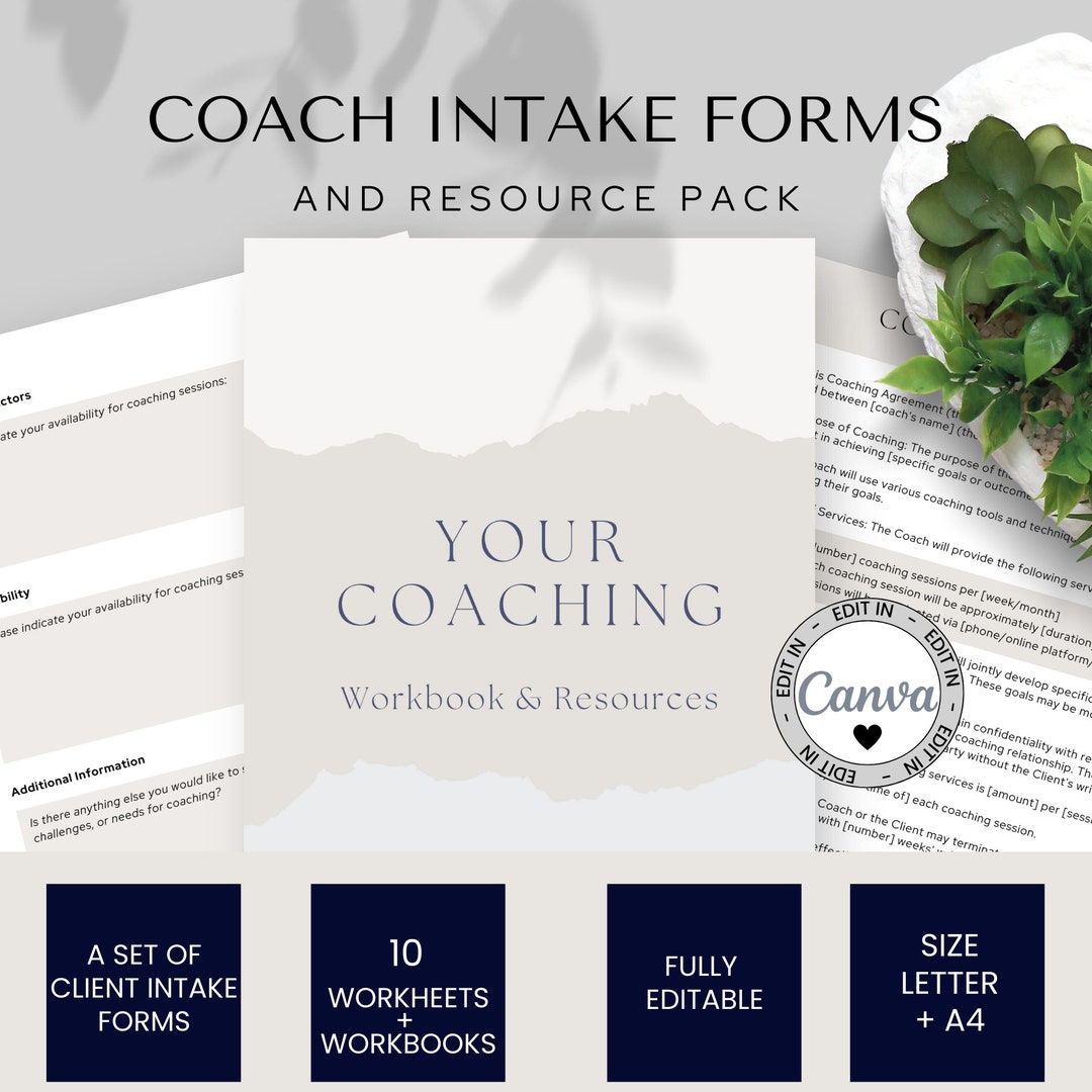 Business Coaching Intake Forms and Client Resource Pack, Client Welcome ...