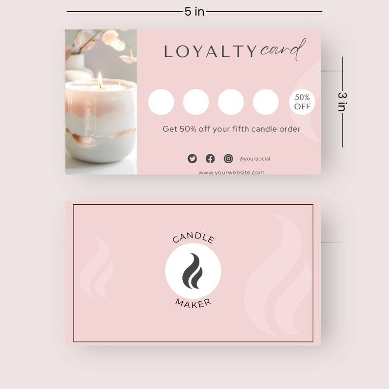Candle Maker Loyalty Card Template, Customer Reward Card, Discount Card ...