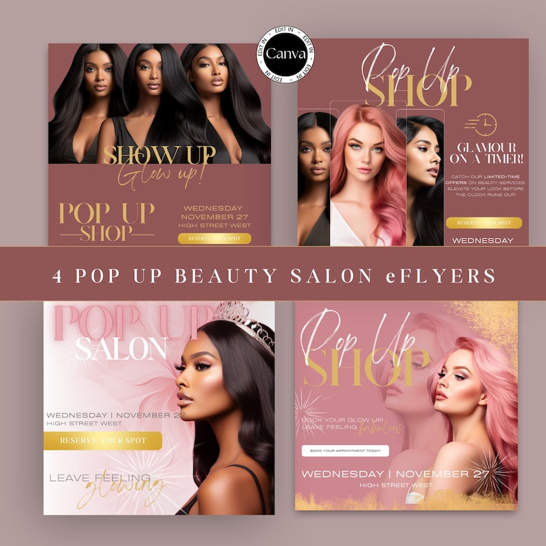 Beauty Pop up Flyers, Pop up Salon Posts, Shop Flyer Template, Nail ...