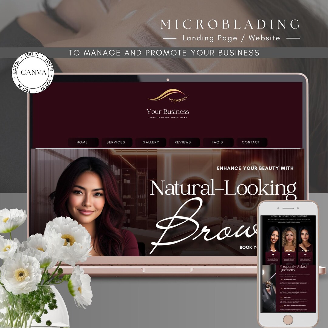 Microblading Website / Landing Page, Brow Tech Business Website ...