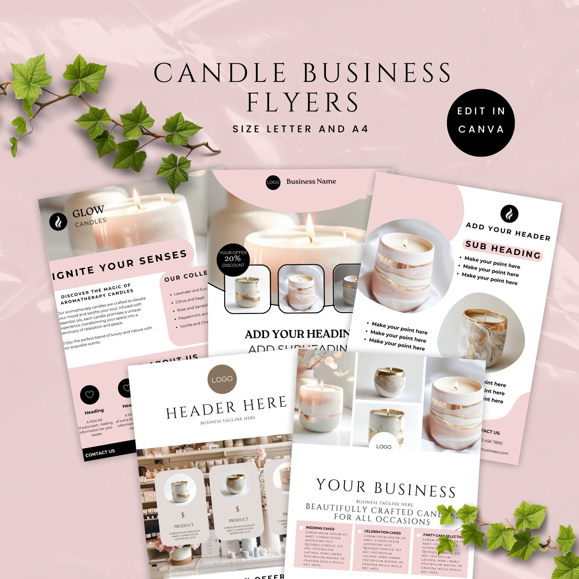 Candle Maker Business Flyers, Candle Business Advertising, Candle Craft ...