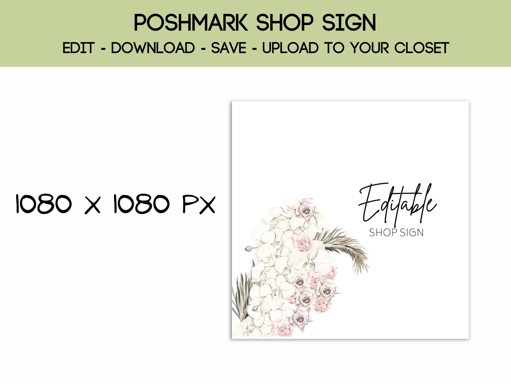 Poshmark Boho Editable Shop Sign and Banner Templates Customizable ...