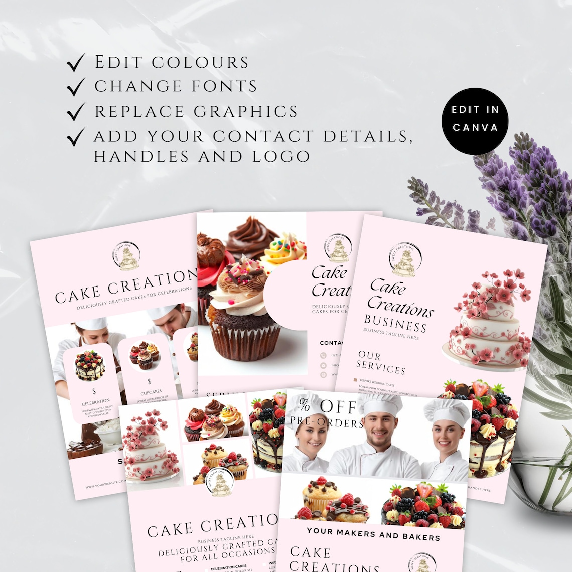 Cake Maker / Bakery Business Flyers, Cake Decorator Advertisement ...