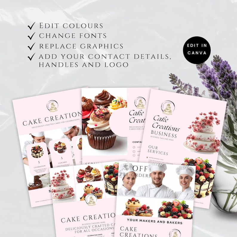 Cake Maker / Bakery Business Flyers, Cake Decorator Advertisement ...