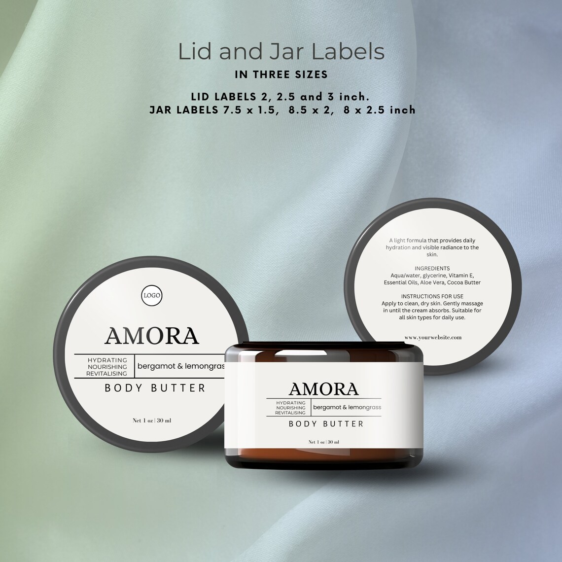 Neutral Cosmetic Bottle Label Templates Body Care Labels for - Etsy