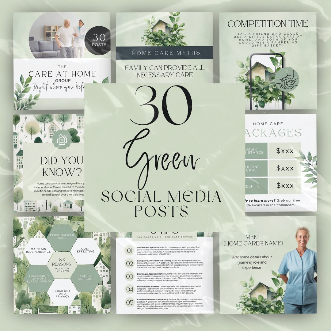 Home Care Social Posts, Care Service Social Media Templates, Editable ...