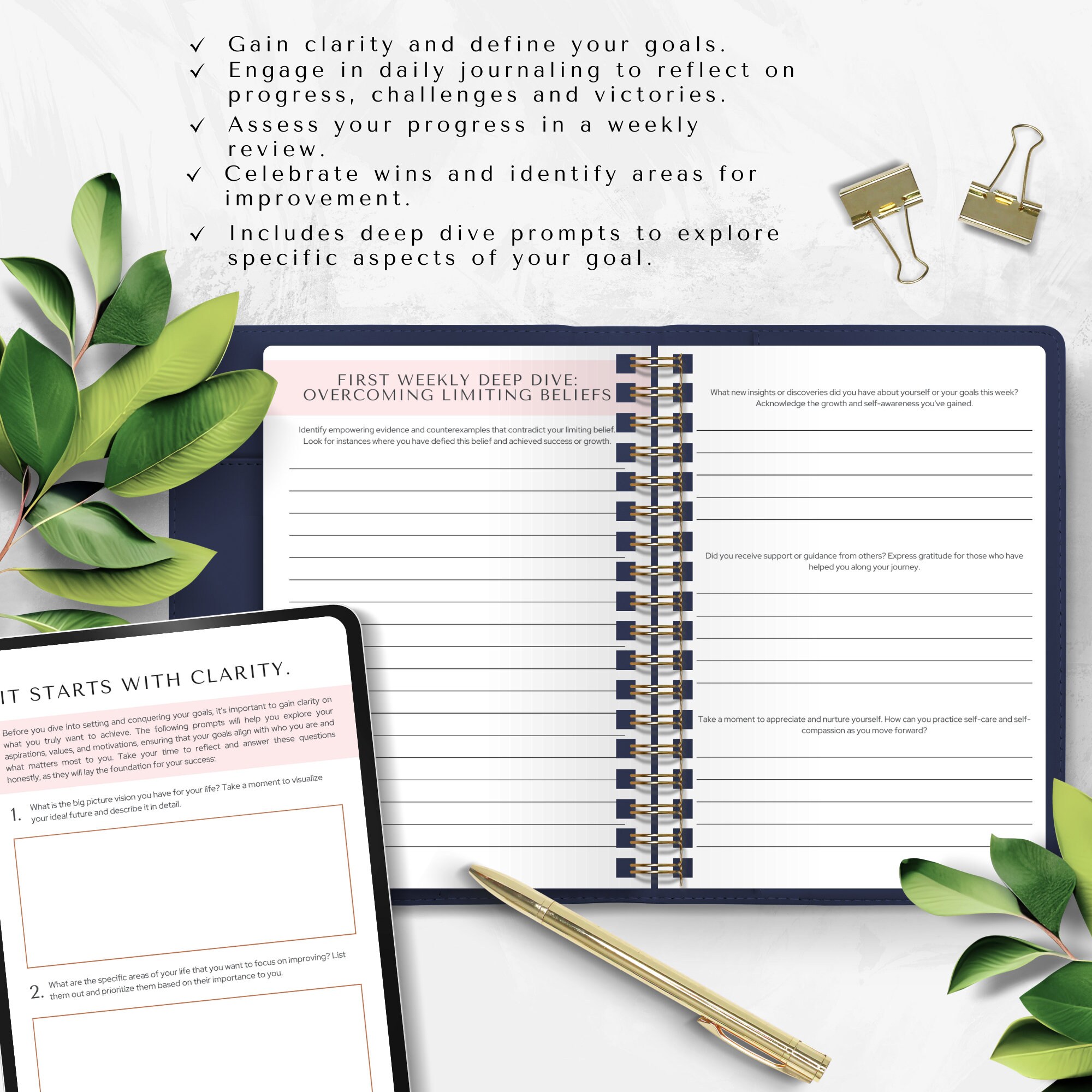 Goal-setting and Personal Development Workbook, Available as Fillable ...