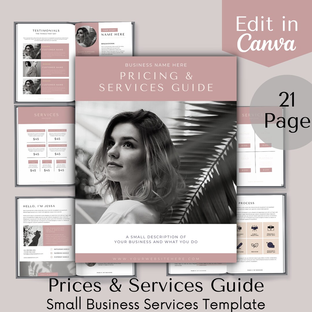 Services and Price Lists Canva Template for Salons, Cake-makers ...