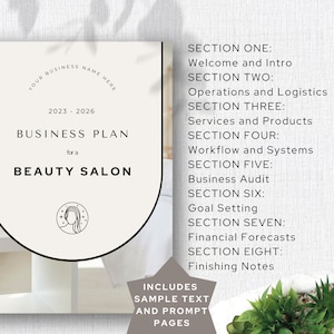 Beauty Salon Business Plan Template and Brand Identity Workbook PLUS ...