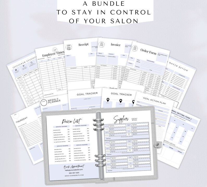 Beauty Salon Business Planner Bundle Canva Template Editable - Etsy